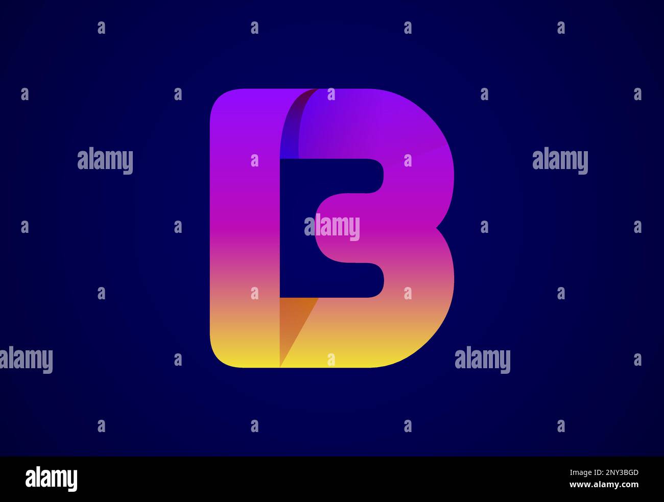 Abstract origami letter B logo design template. Flat style application ...