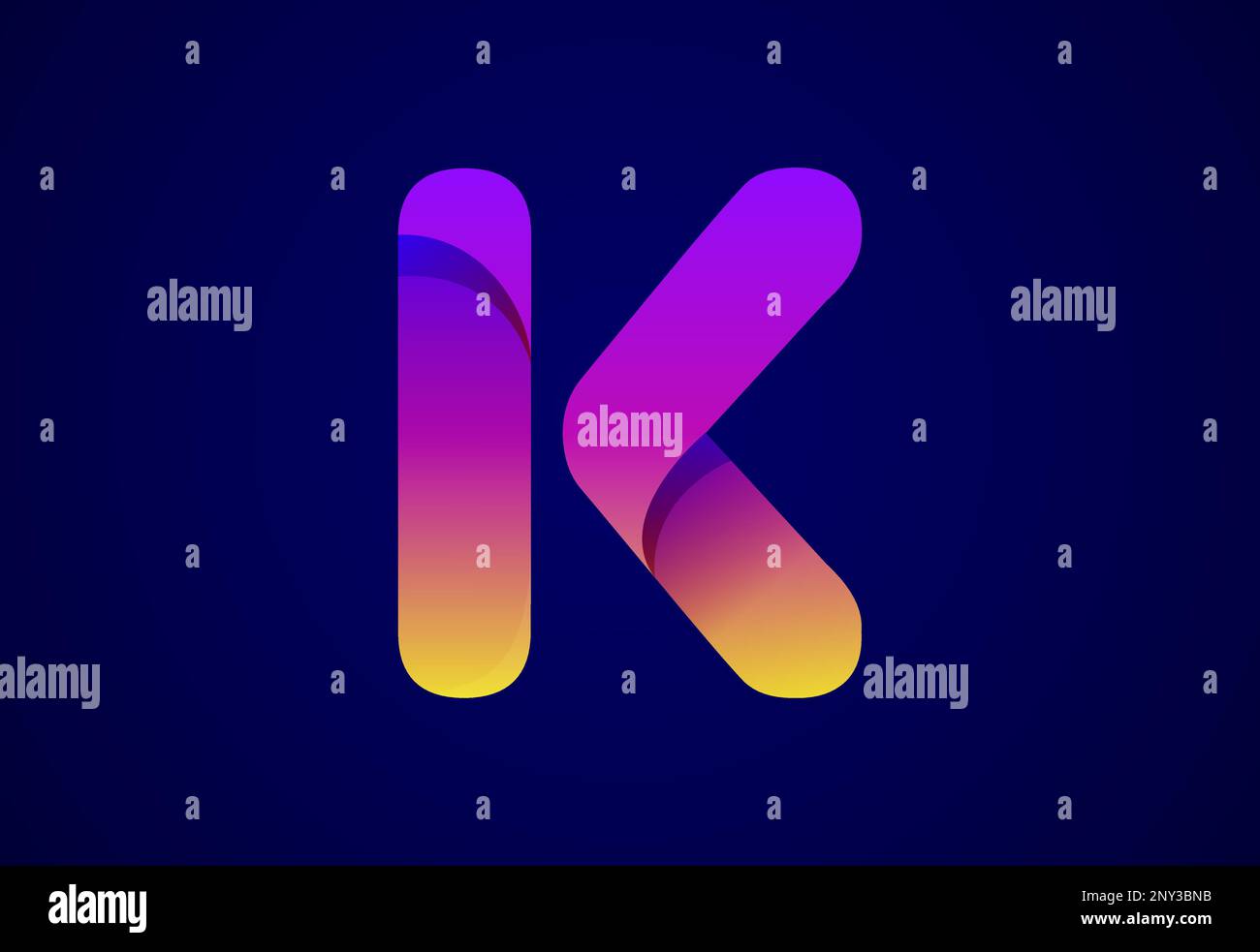 Abstract origami letter K logo design template. Flat style application ...