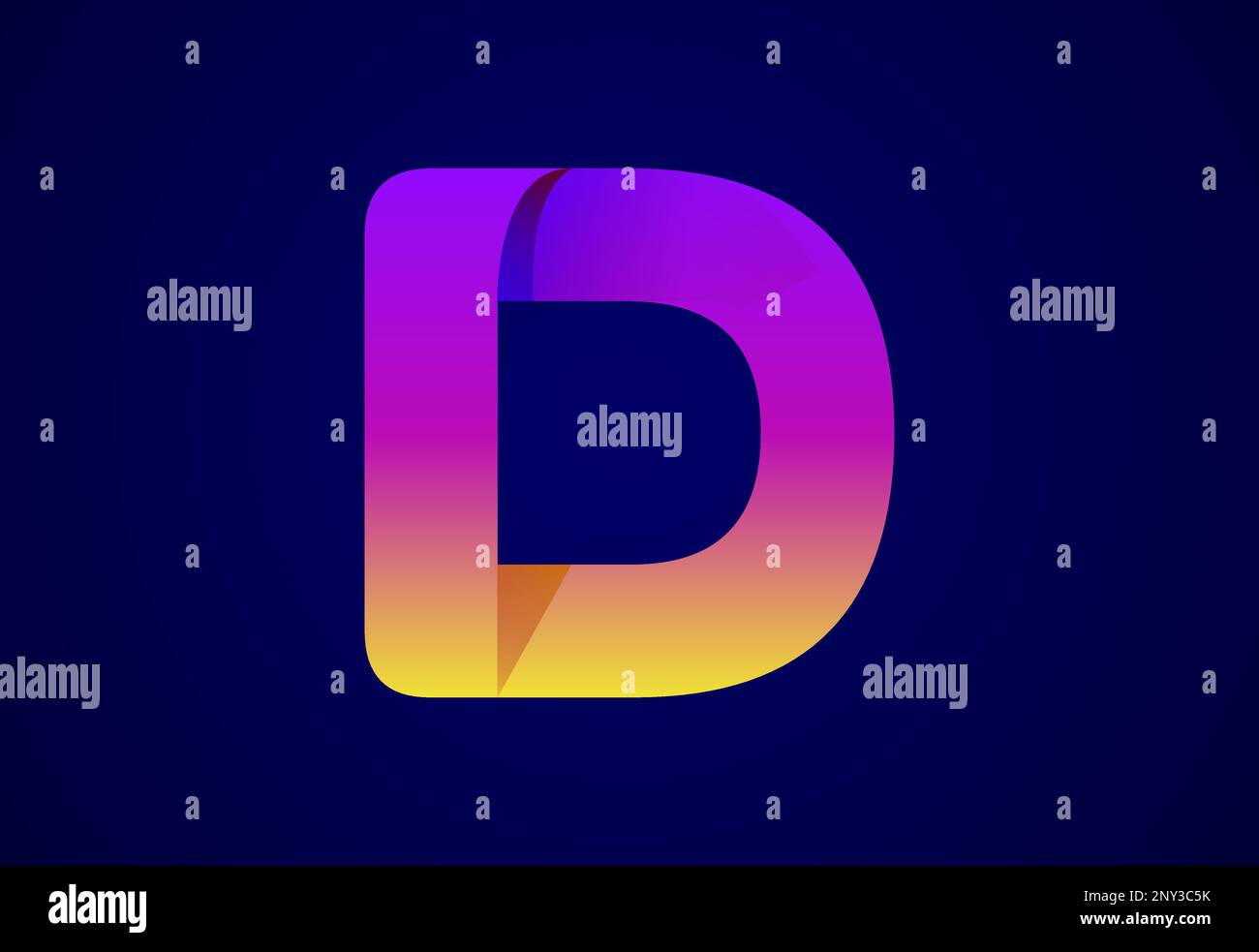 Abstract origami letter D logo design template. Flat style application ...