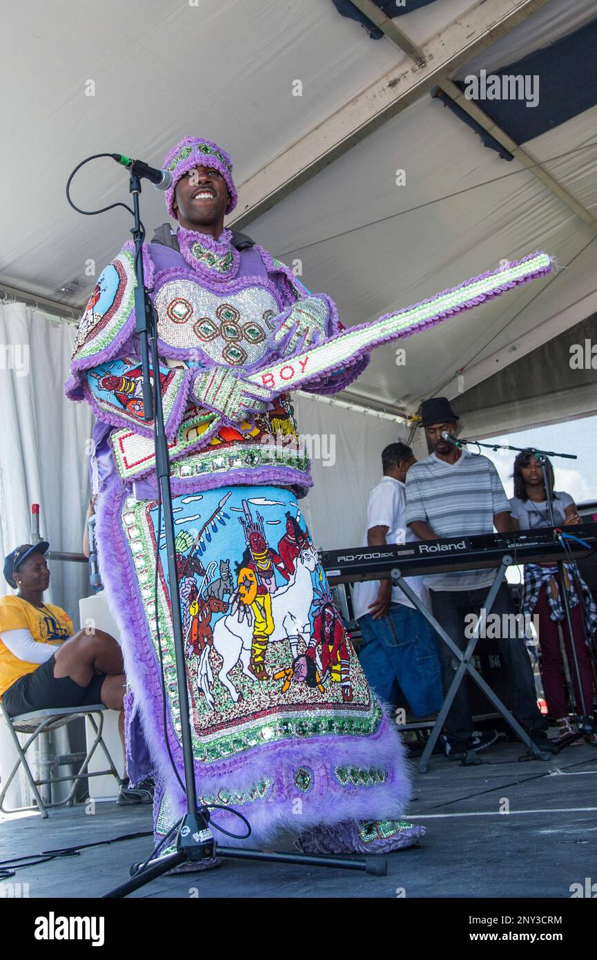 Big Chief Kevin Goodman & the Flaming Arrows perform during the New ...