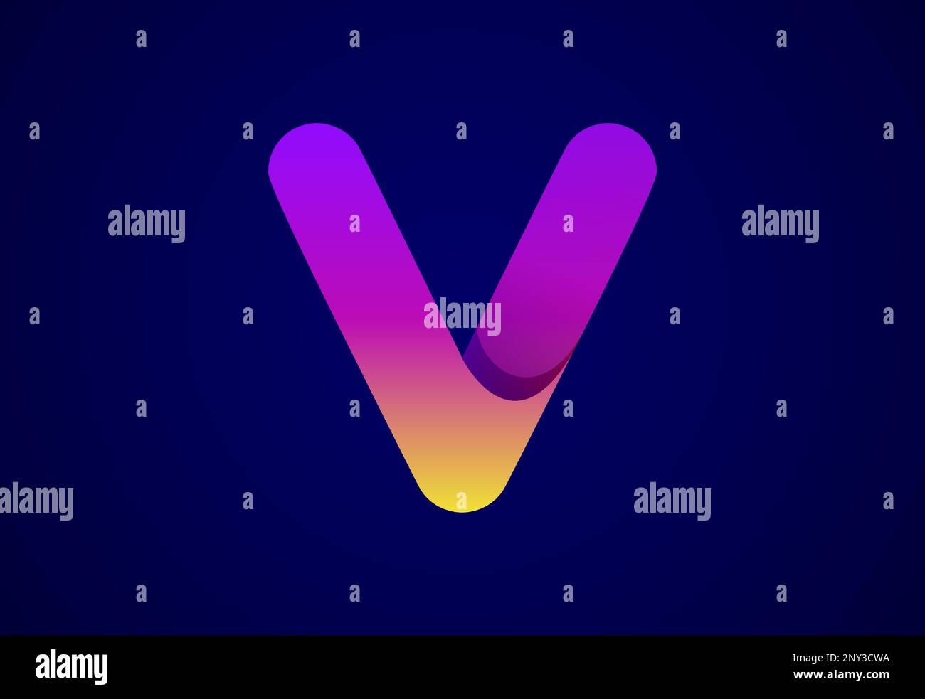 Abstract origami letter V logo design template. Flat style application ...