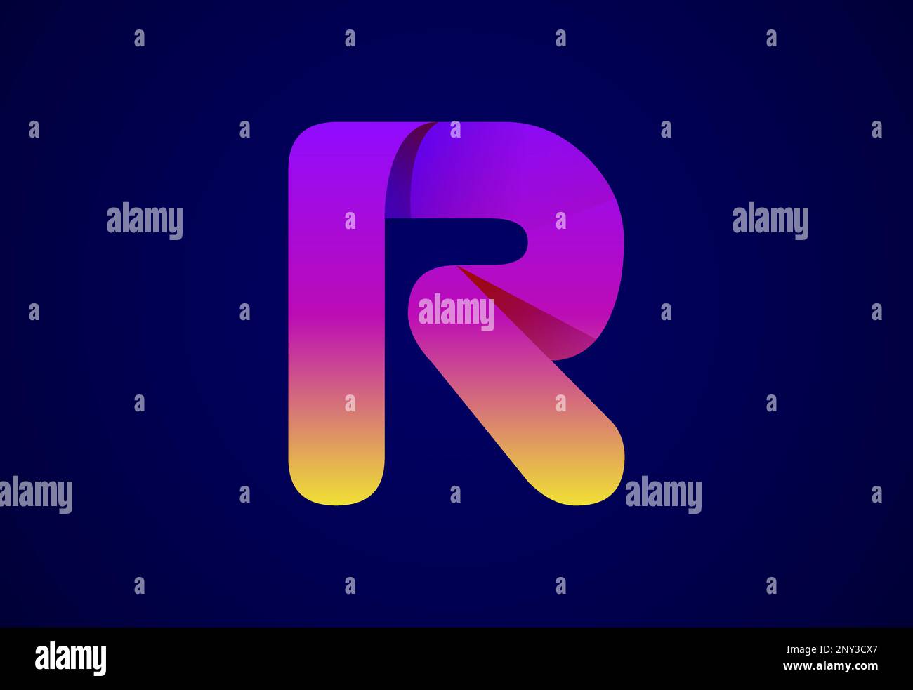 Abstract origami letter R logo design template. Flat style application ...