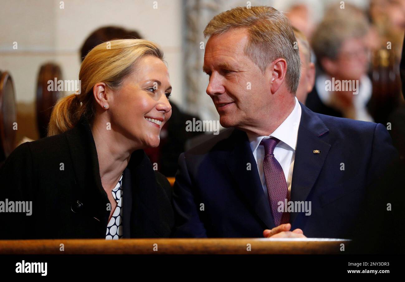 Former German President Christian Wulff and his wife Bettina attend ...