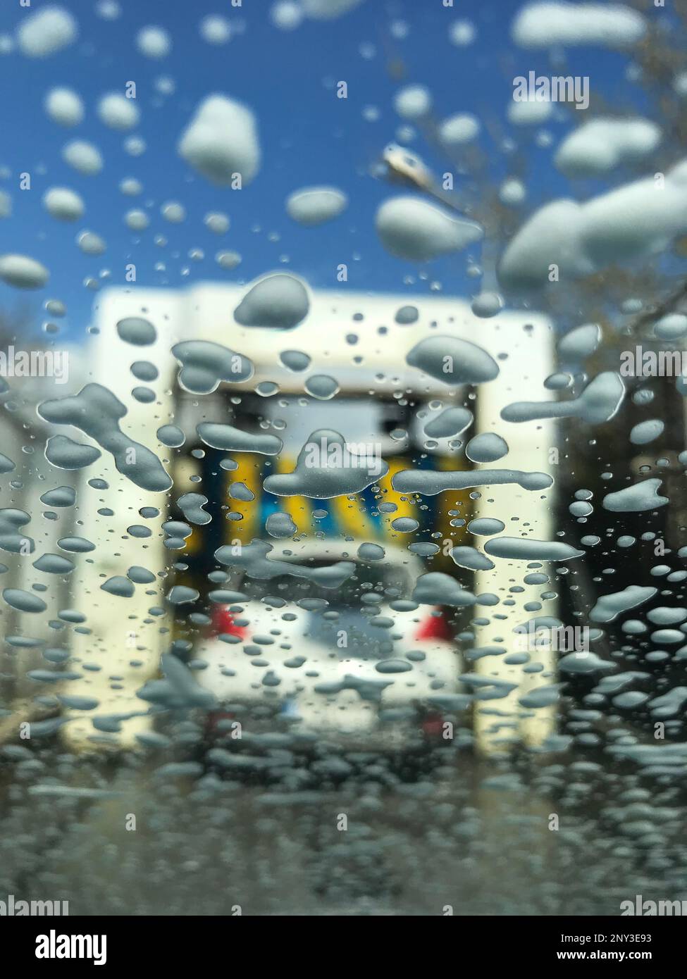 Car wash view from inside the car Stock Photo - Alamy