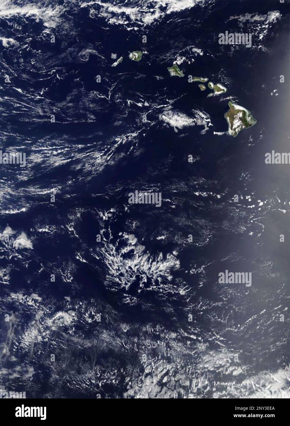 In this May 3, 2017, satellite image provided by NASA, the Pacific ...