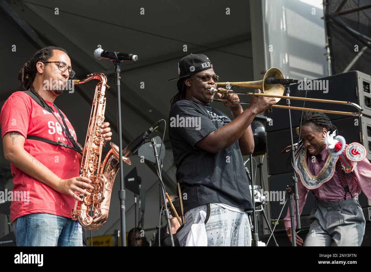 Vincent Broussard of The Rebirth Brass Band performs during the New ...
