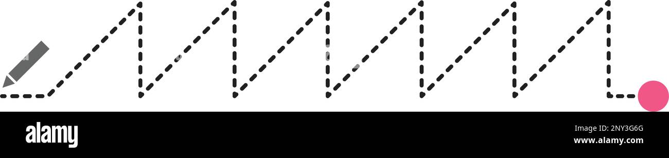Tracing lines dotted outline shape preschool and kindergarten school ...