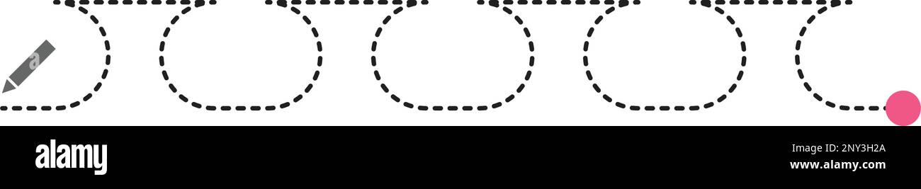 Tracing lines dotted outline shape preschool and kindergarten school ...