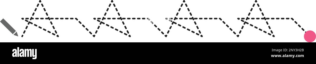 Tracing lines dotted outline shape preschool and kindergarten school ...