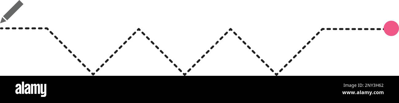 Tracing lines dotted outline shape preschool and kindergarten school ...