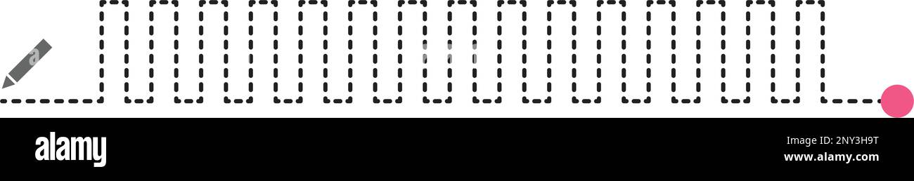 Tracing lines dotted outline shape preschool and kindergarten school ...