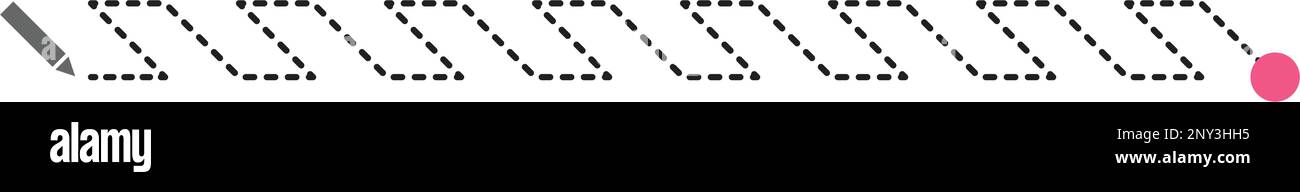 Tracing lines dotted outline shape preschool and kindergarten school ...