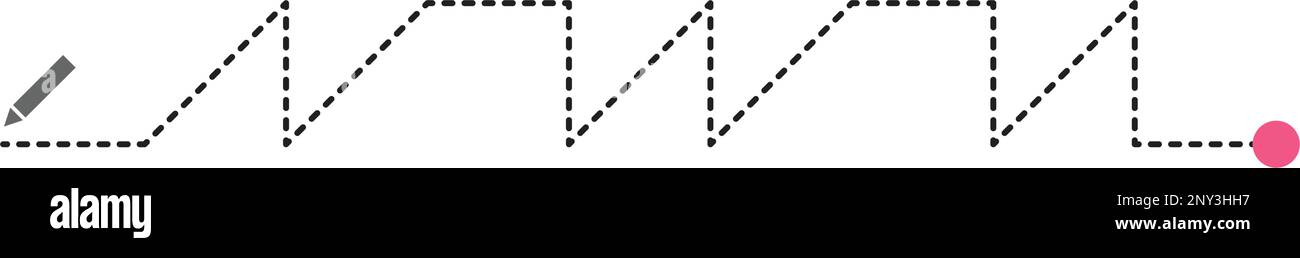 Tracing lines dotted outline shape preschool and kindergarten school ...