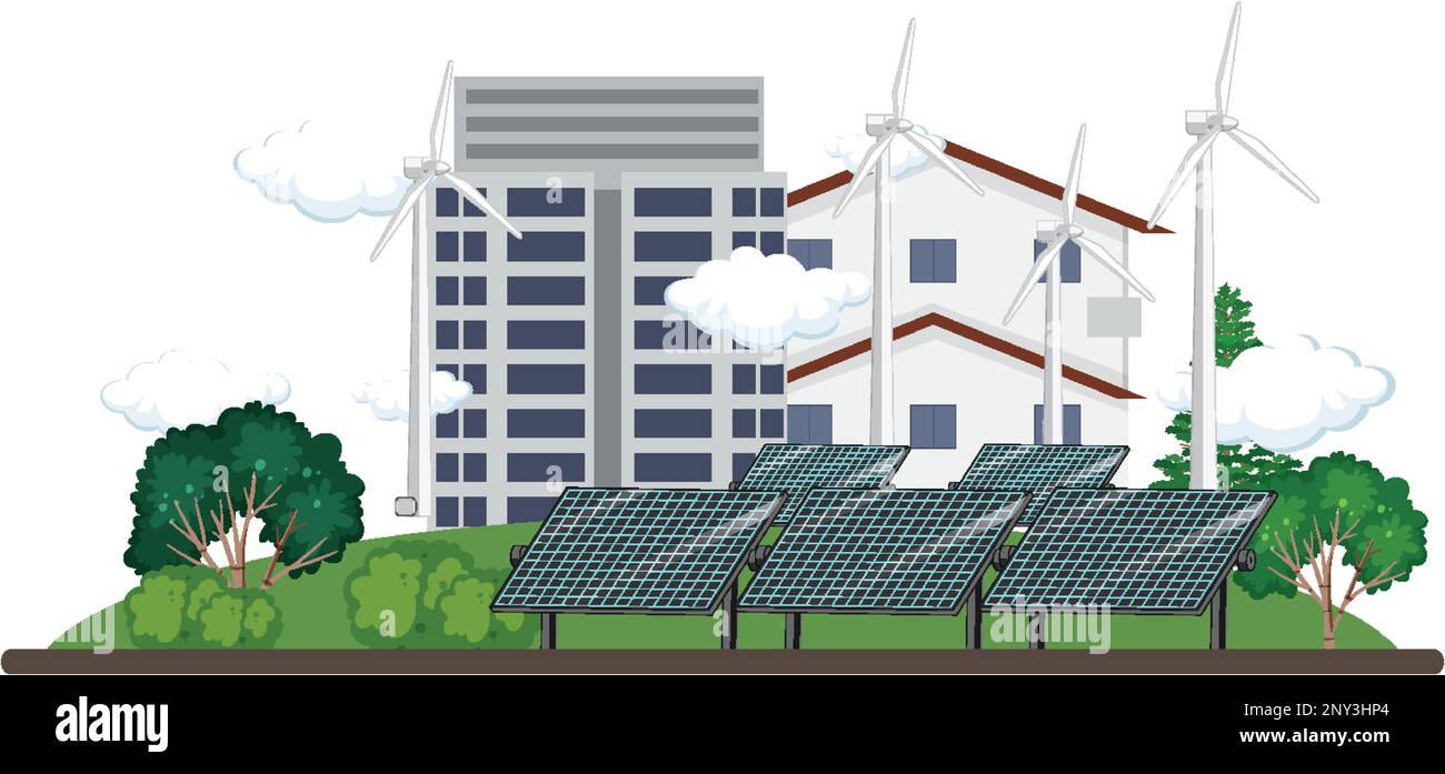 Green energy generated from natural resources vector concept ...
