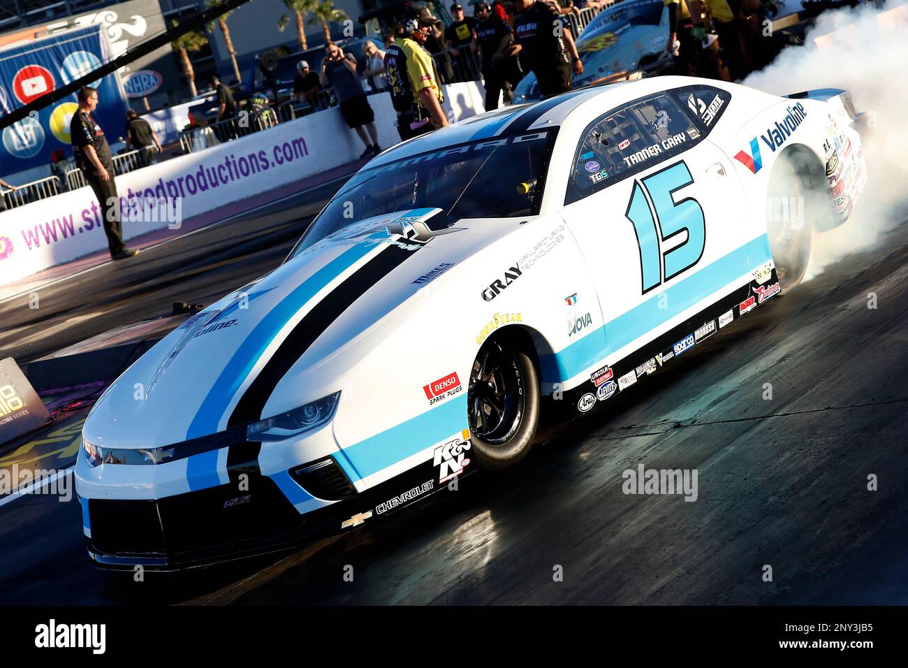 LAS VEGAS, NV - OCTOBER 28: Tanner Gray (15 PRO) Chevrolet Camaro NHRA ...