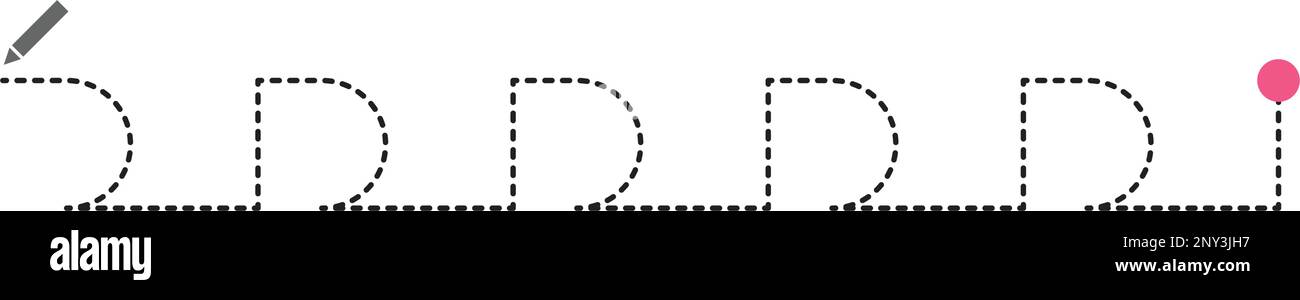 Tracing lines dotted outline shape preschool and kindergarten school ...