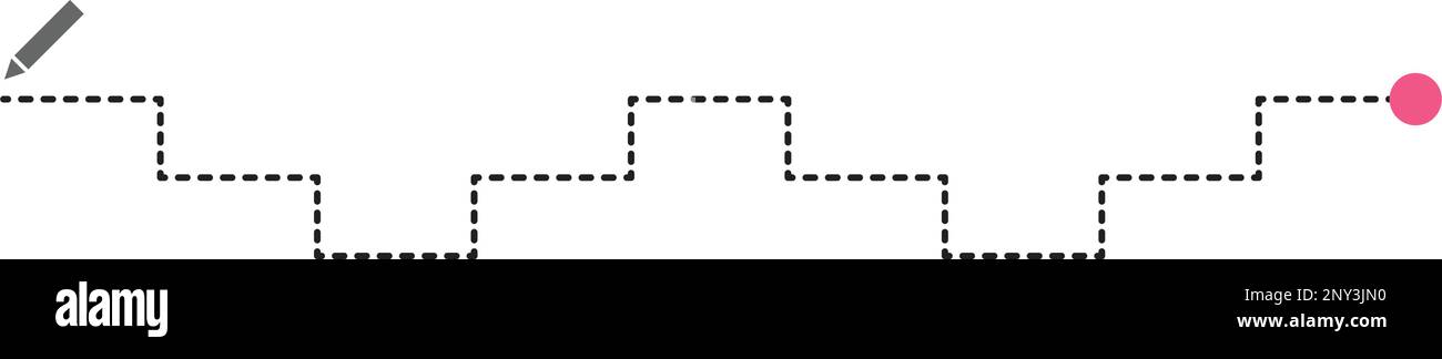 Tracing lines dotted outline shape preschool and kindergarten school ...
