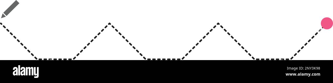 Tracing lines dotted outline shape preschool and kindergarten school ...