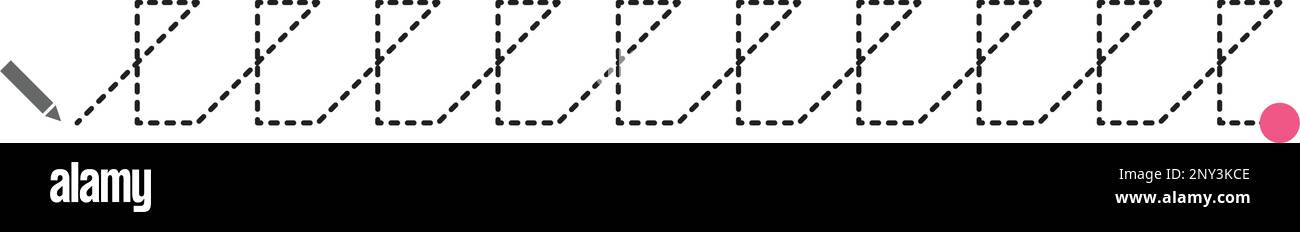 Tracing lines dotted outline shape preschool and kindergarten school ...