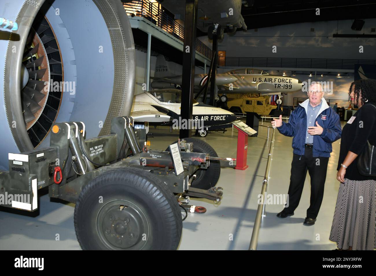 Kenneth Emery, Museum of Aviation director, talks about an exhibit with ...