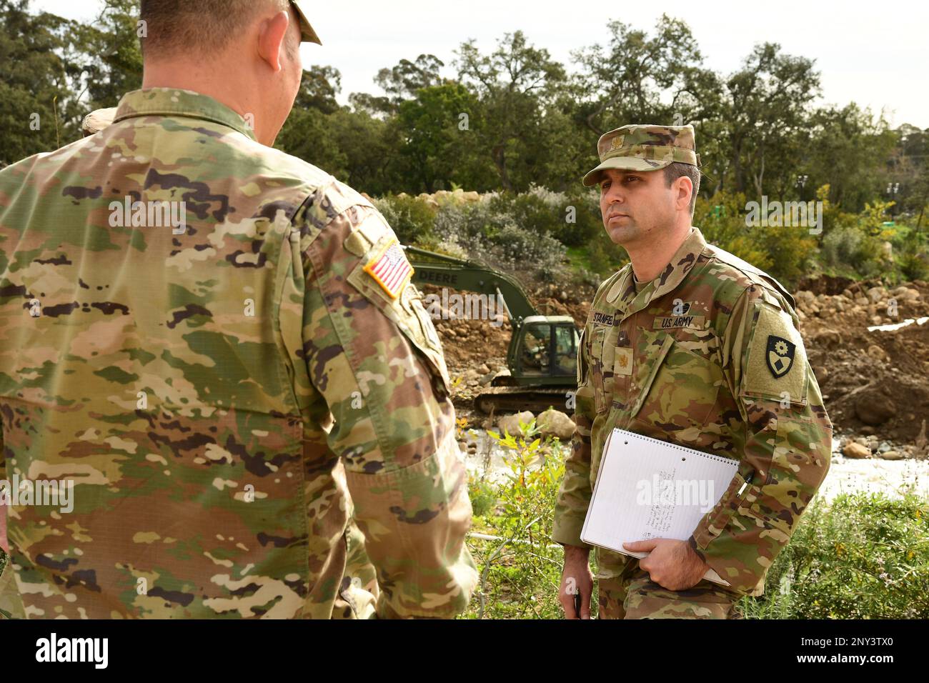 U.S. Army Maj. James Stanfield, right, executive officer of the ...