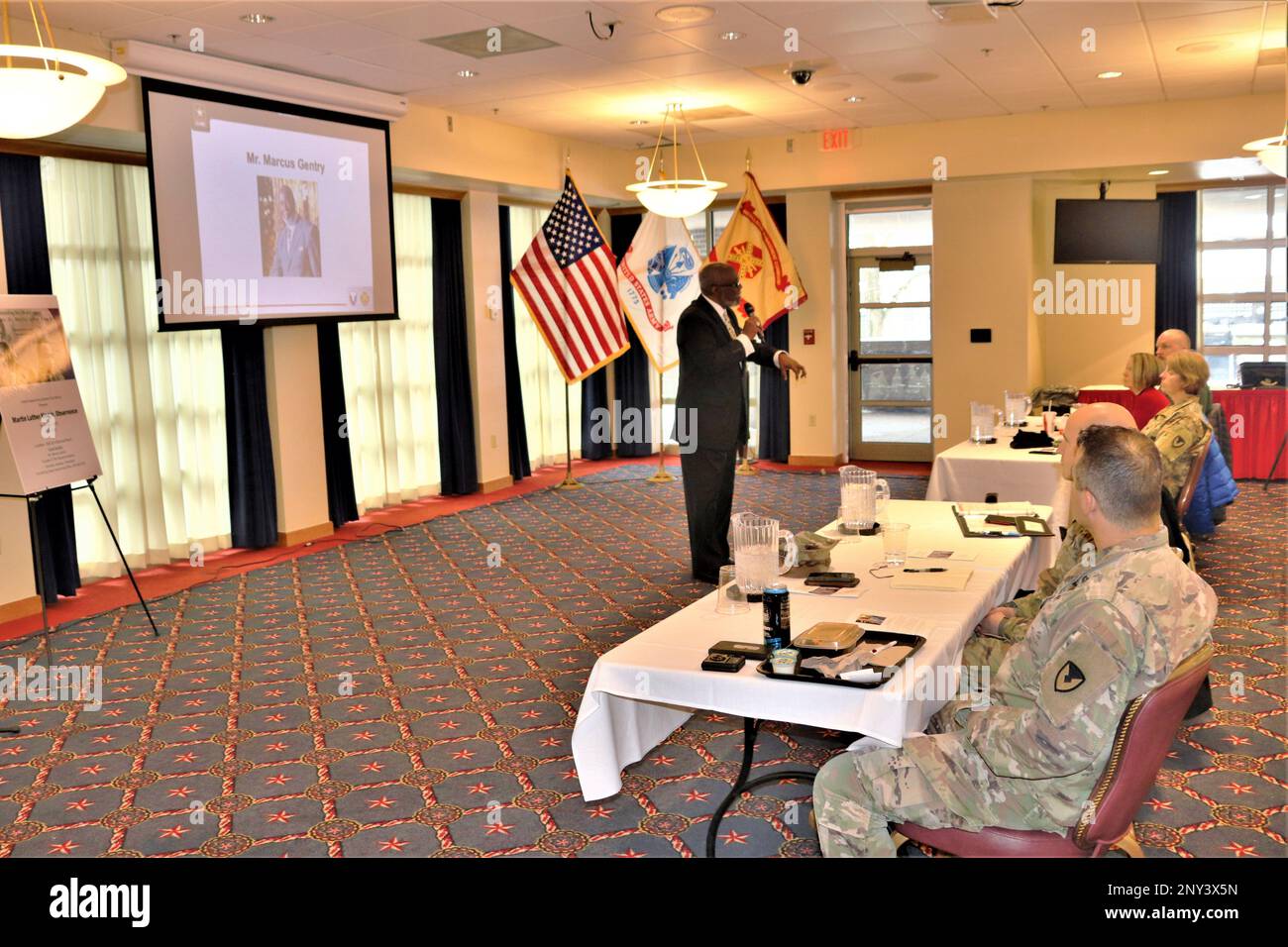 Guest speaker Marcus Gentry gives his presentation about Martin Luther ...