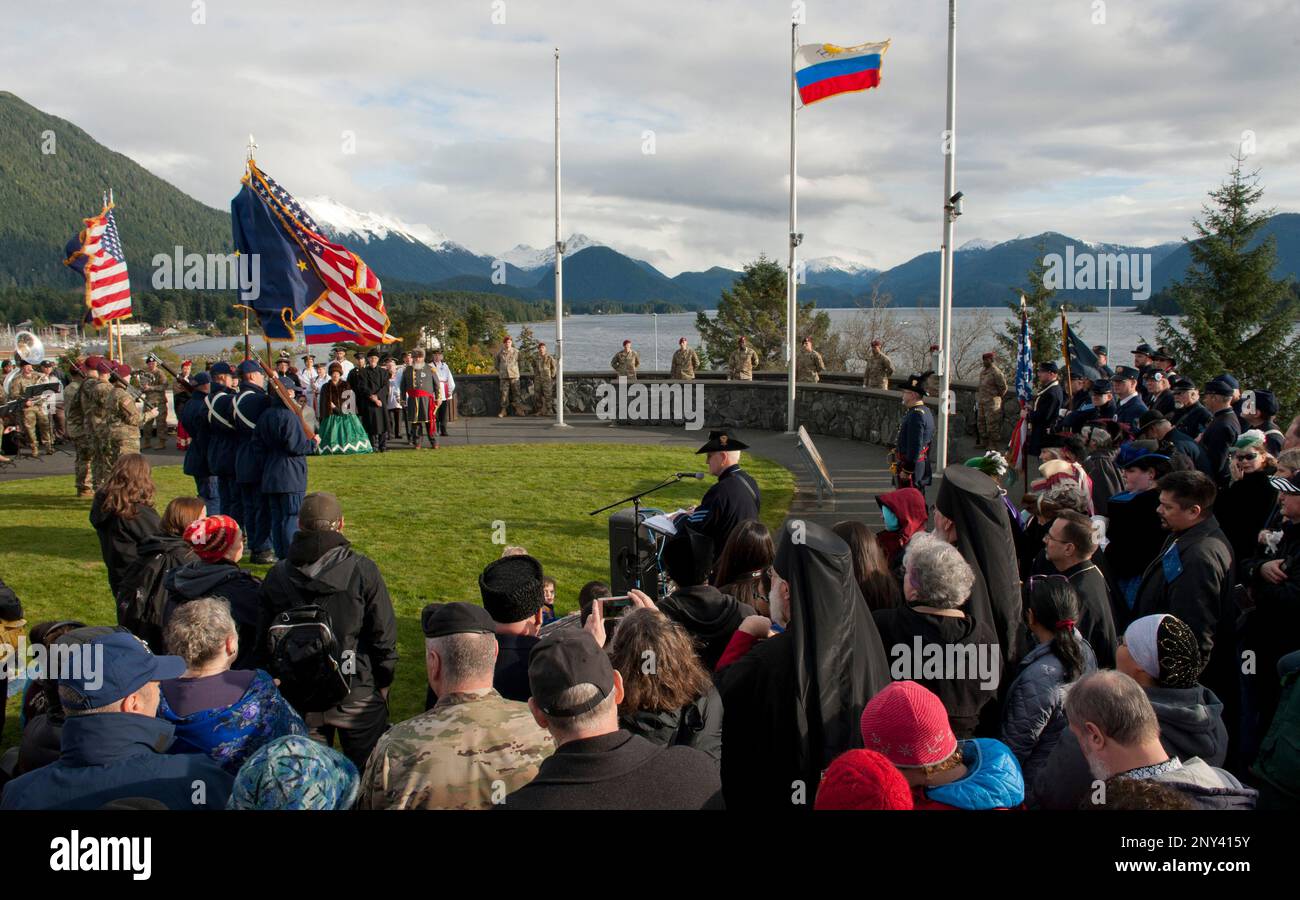 The Imperial Russian flag flies over Castle Hill during the re ...