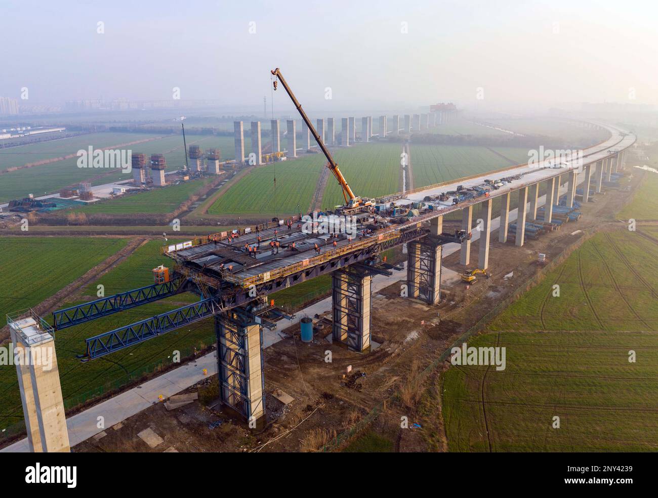TAIZHOU, CHINA - MARCH 2, 2023 - Aerial photo workers work at the ...