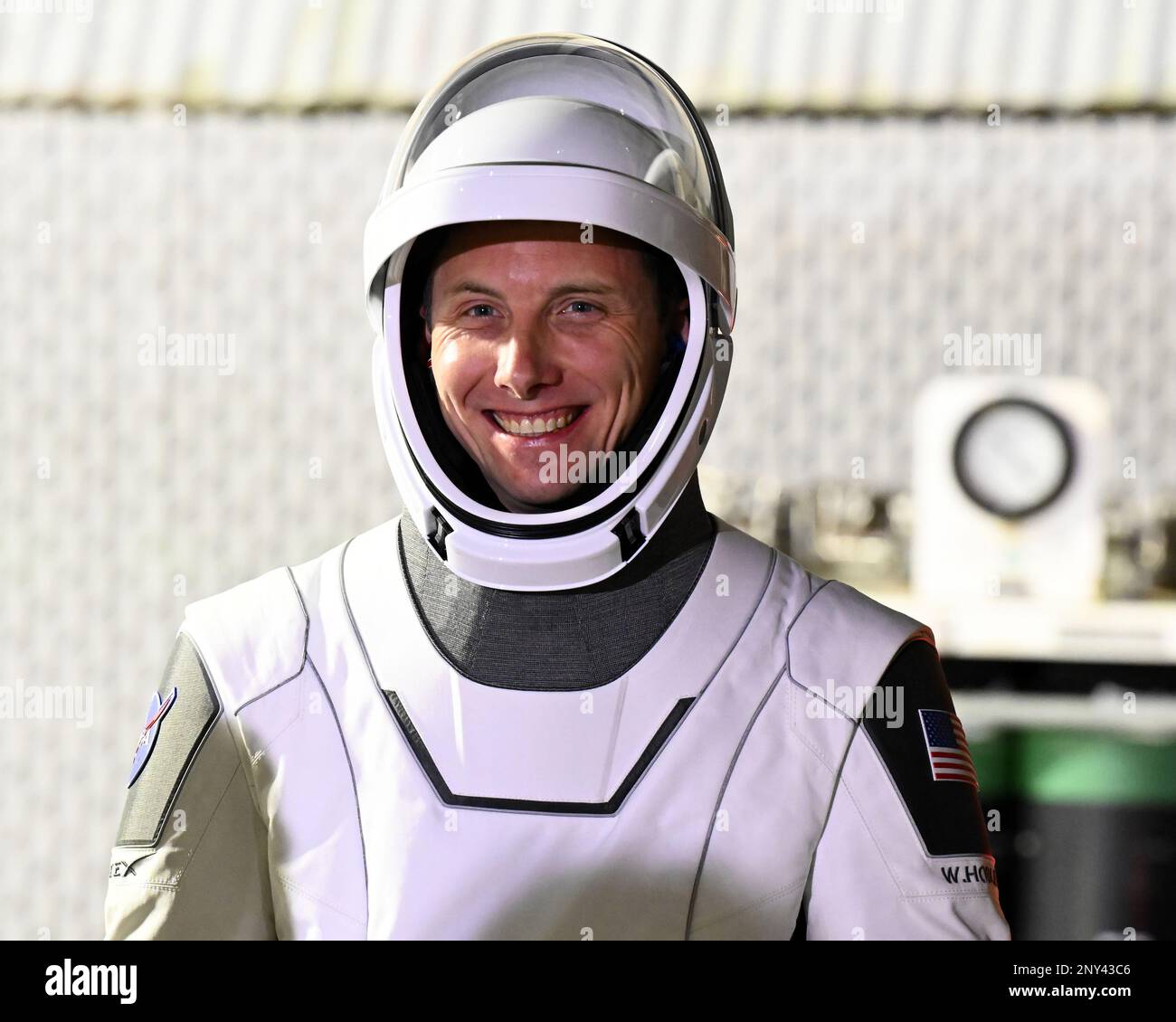 NASA Astronaut Warren Hoburg smiles to his friends and family members ...