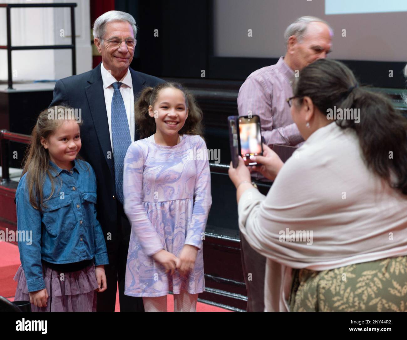 Retired U.S. Air Force colonel and NASA astronaut, John E. Blaha, poses ...