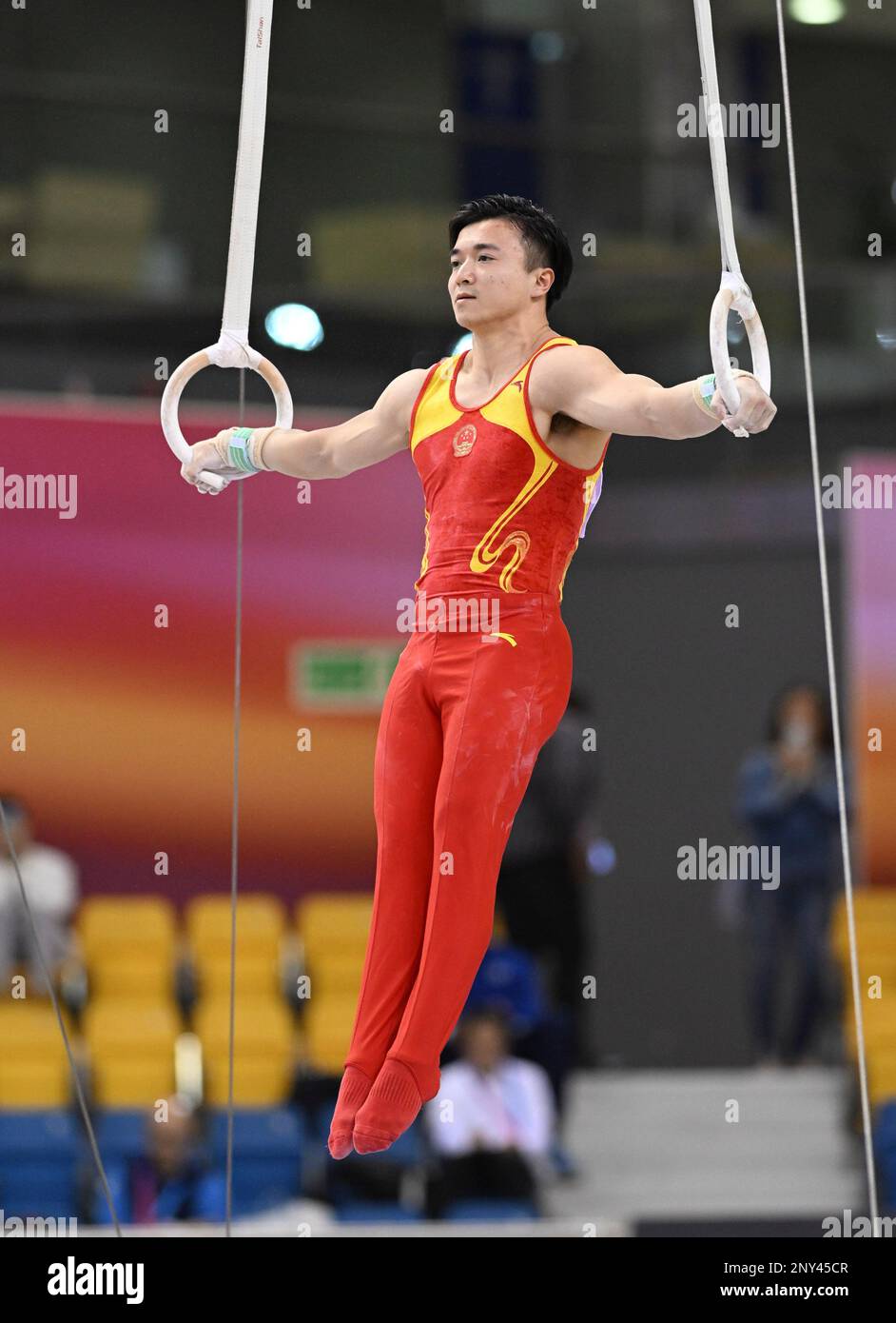 Doha, Qatar. 1st Mar, 2023. Liu Yang of China competes during the men's ...