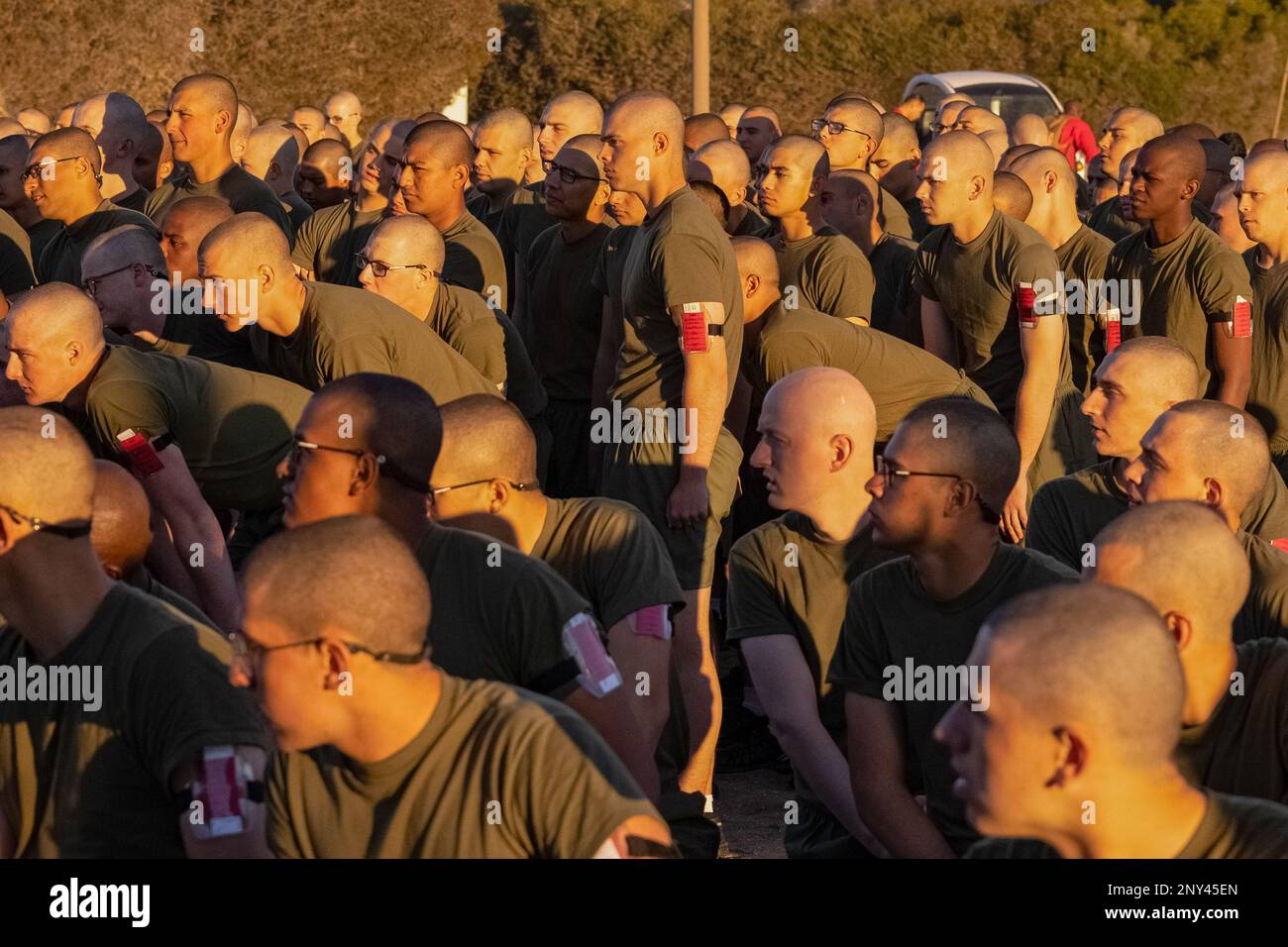 U.S. Marine Corps recruits with Alpha Company, 1st Recruit Training ...