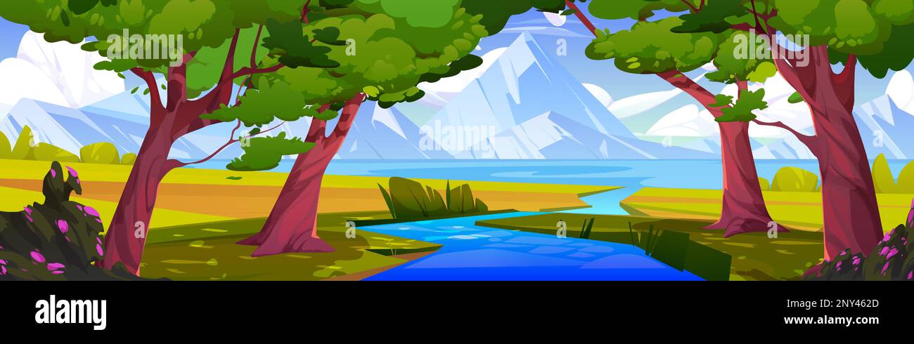 Stream in the alps Stock Vector Images - Alamy