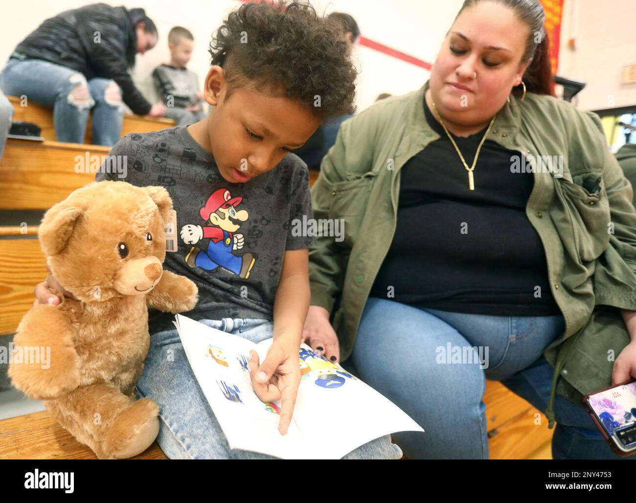 Freeland Elementary/ Middle School first grader Cameron Krigger reads ...