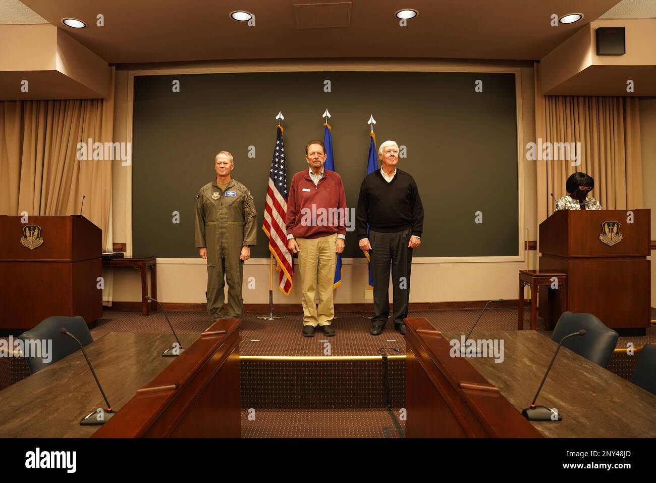 U.S. Air Force Gen. Mark Kelly (left), commander Air Combat Command ...