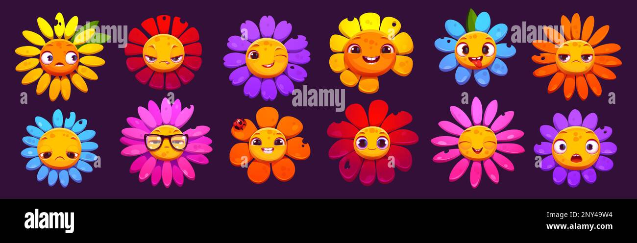 Cartoon Flowers With Faces