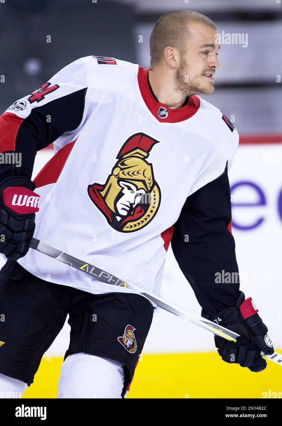 NHL profile photo on Ottawa Senators player Mark Borowiecki at a game ...