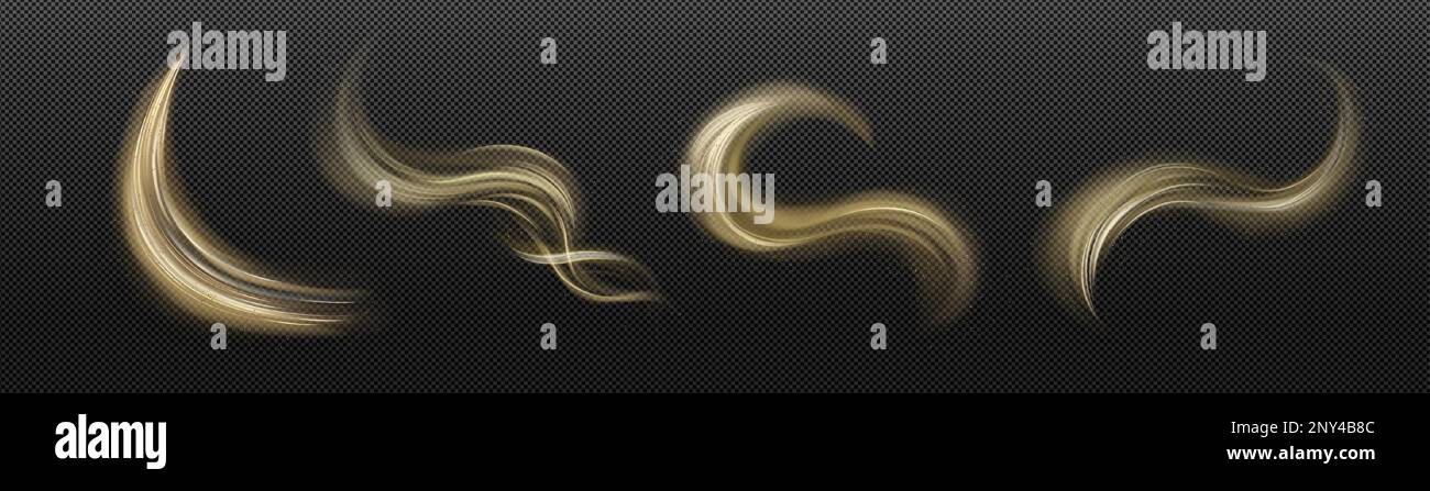 Set of shimmering dust swirls isolated on transparent background ...