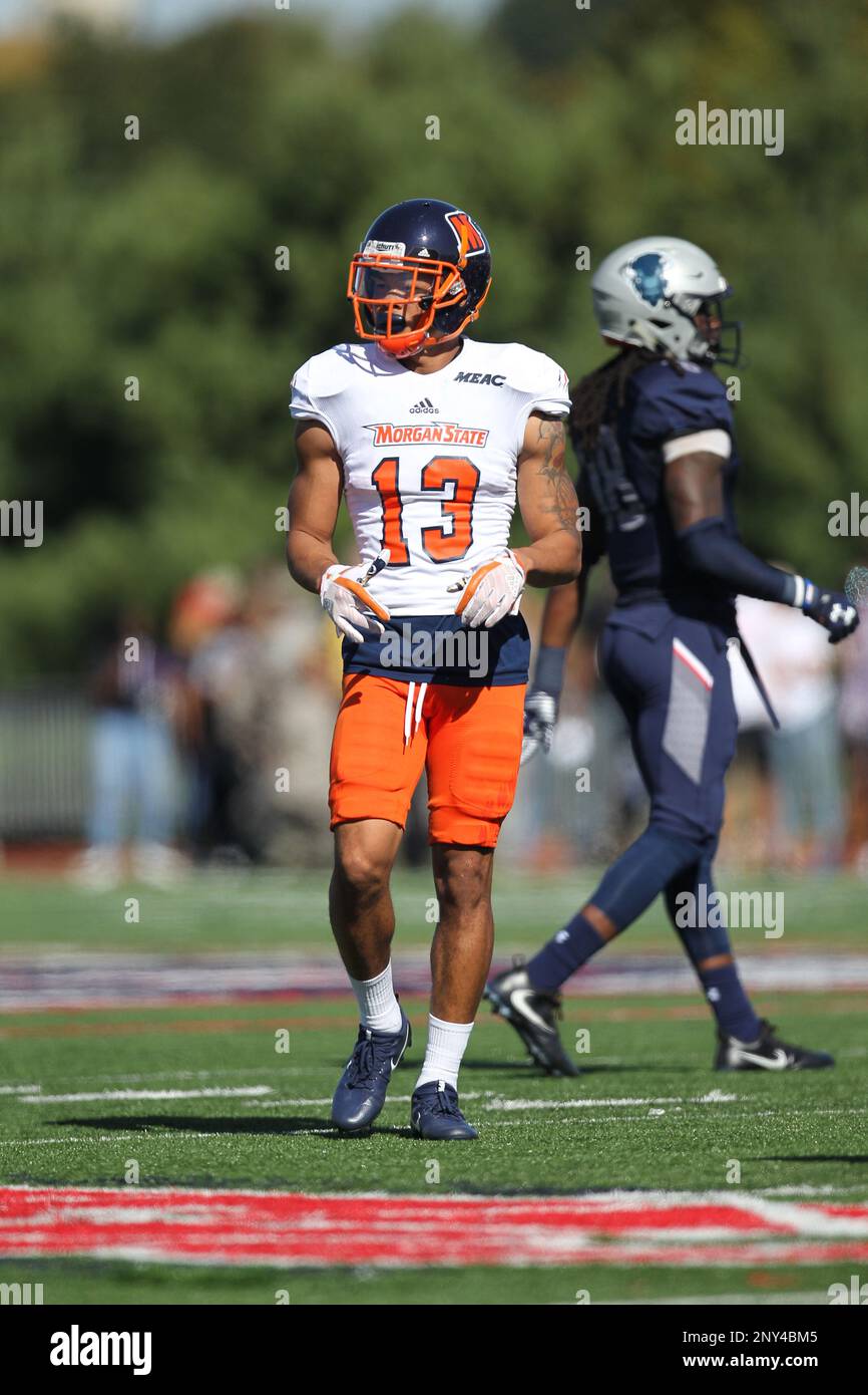 October 21, 2017: Morgan State wide receiver Manasseh Bailey (13)during ...