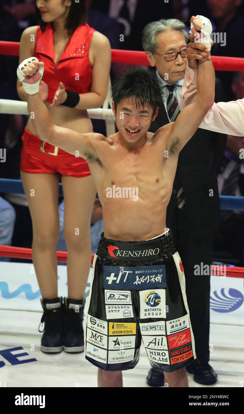 Japanese Ken Shiro celebrates after beating his challenger Mexican ...