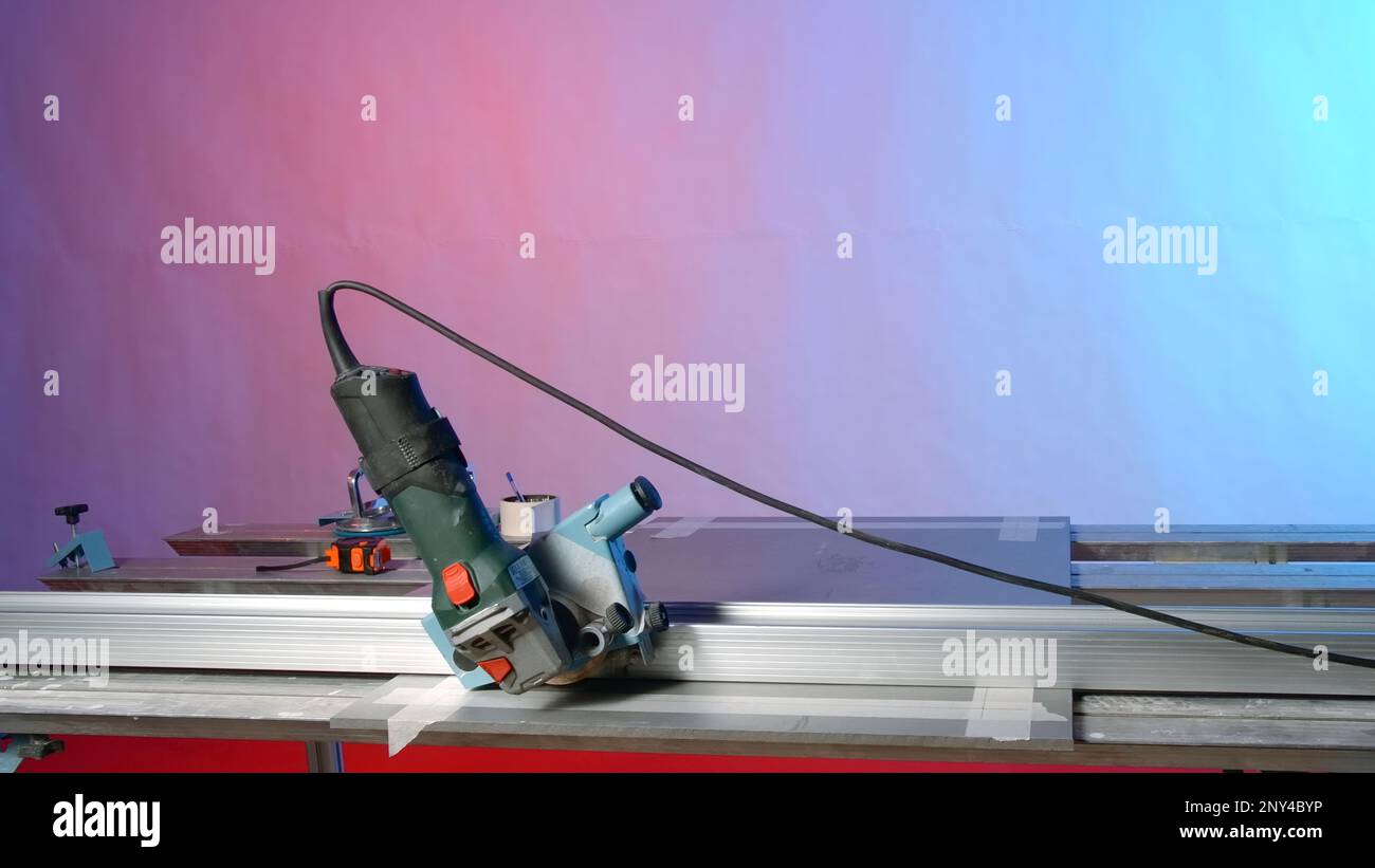 Equipment for manual cutting of metal plates. Creative. Carpentry ...