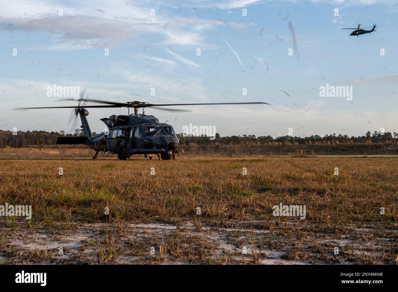 An HH-60W Jolly Green II lands at Grand Bay Bombing and Gunnery Range ...