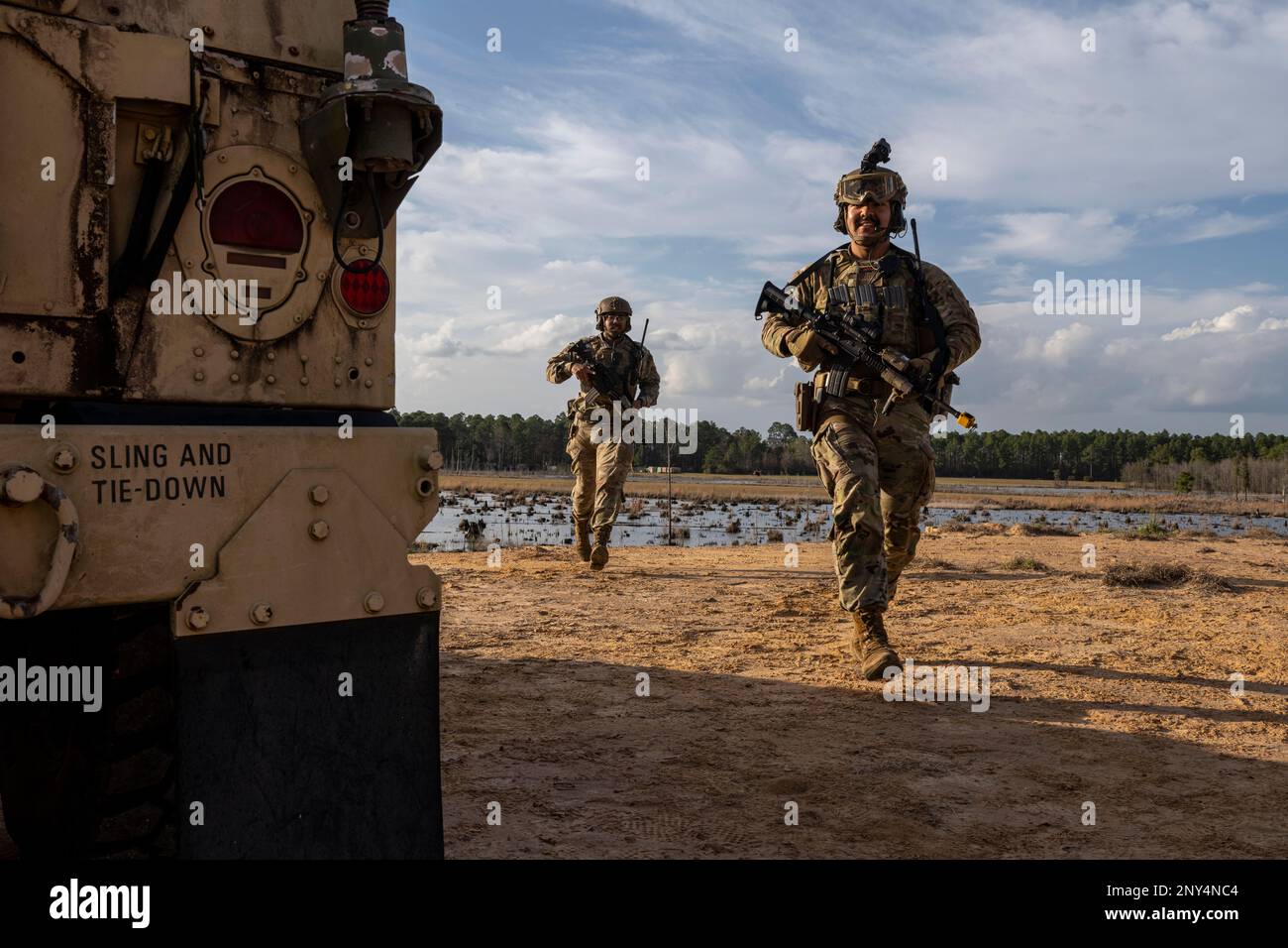U.S. Air Force Airmen assigned to the 23rd Wing secure a perimeter ...
