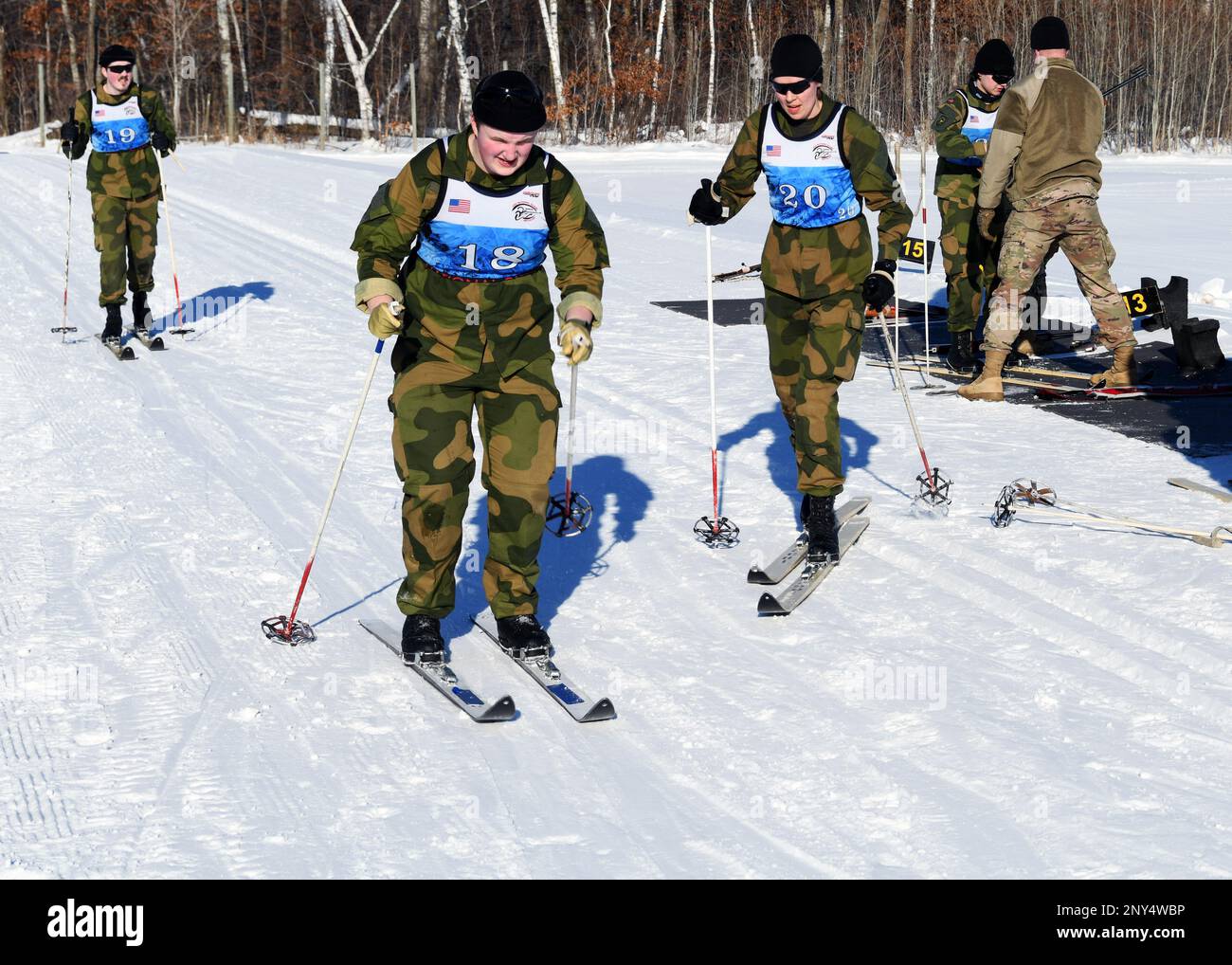Members of the Norwegian Home Guard take part in a biathlon during ...
