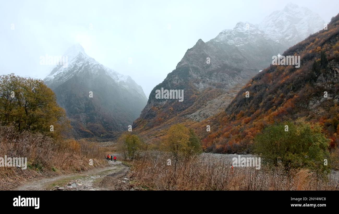 Picturesque dark landscape. Creative. Big green mountains opposite the ...