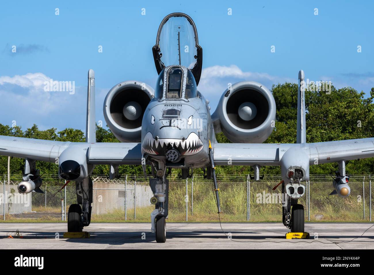 An A-10C Thunderbolt II prepares to depart the 156th Wing airfield ...