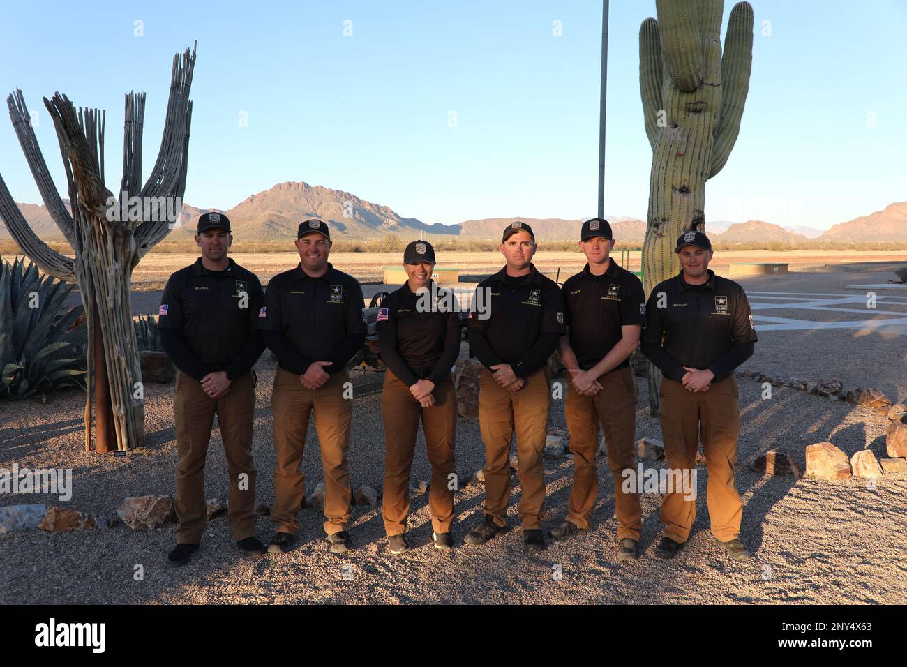 U.S. Army Marksmanship Unit's Shotgun Skeet team pose for a group photo ...