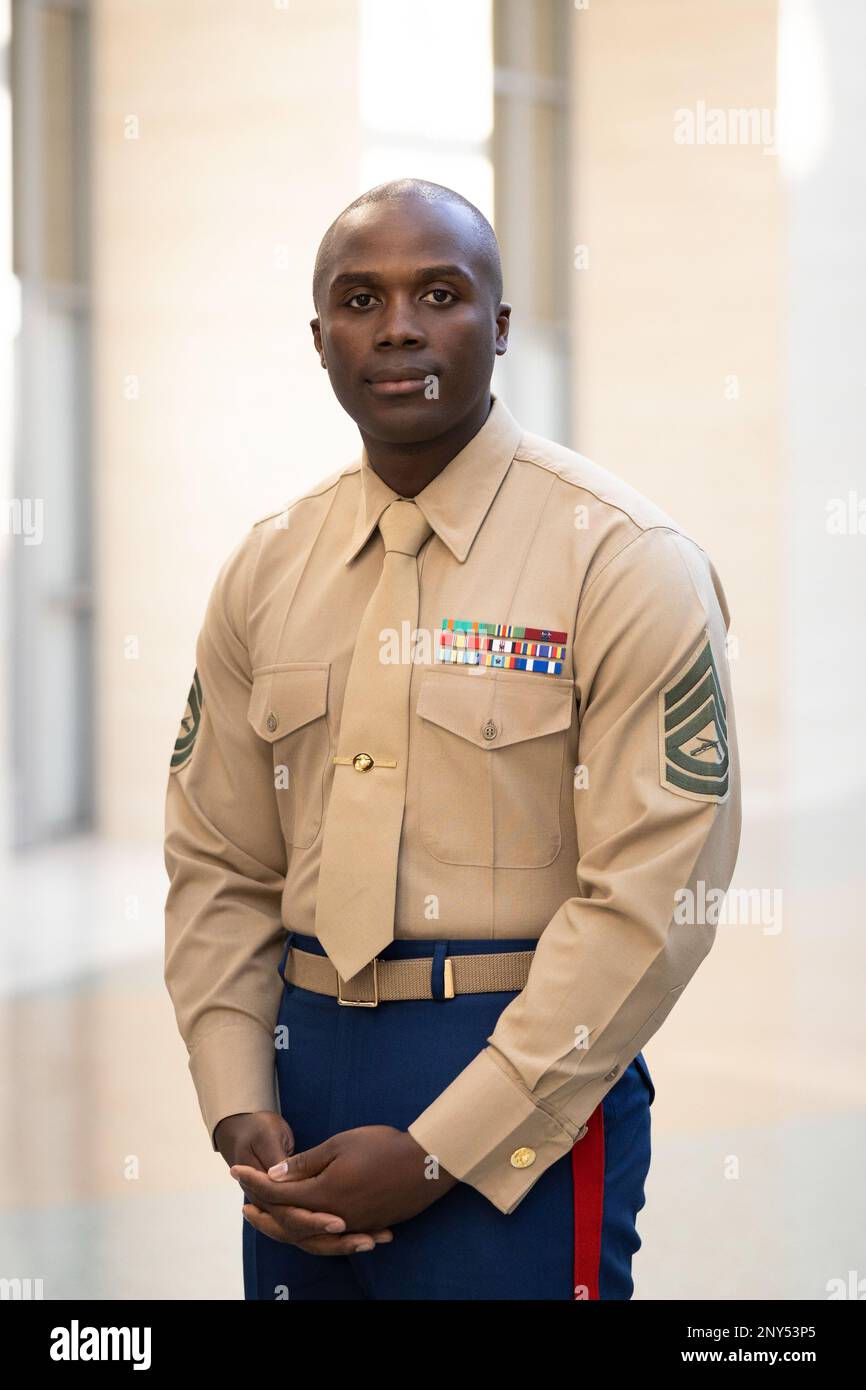 U.S. Marine Corps Staff Sgt. Christian Katembo, the runner-up for Drill ...