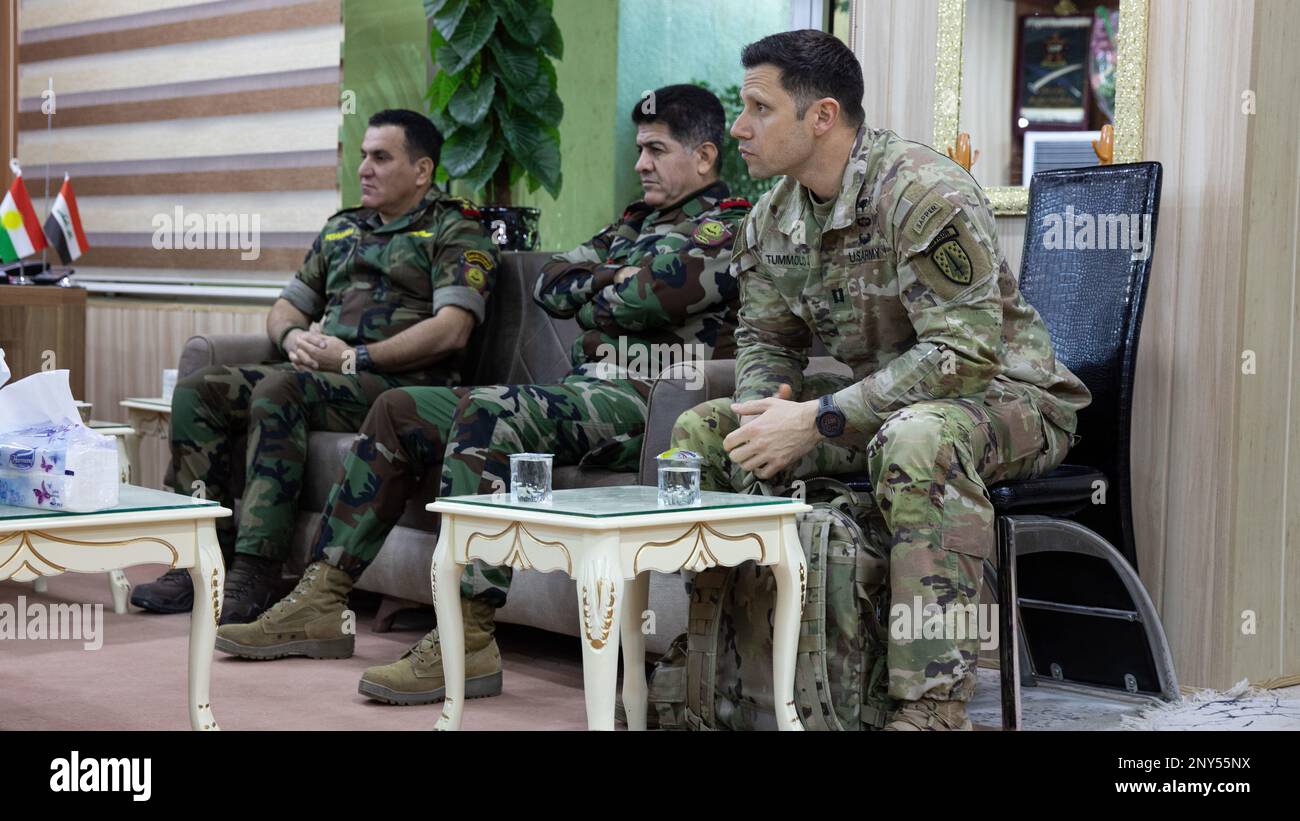 U.S. Army Capt. Mike Tummolo, assigned to the 3rd Security Forces Assistance Brigade, Military ...