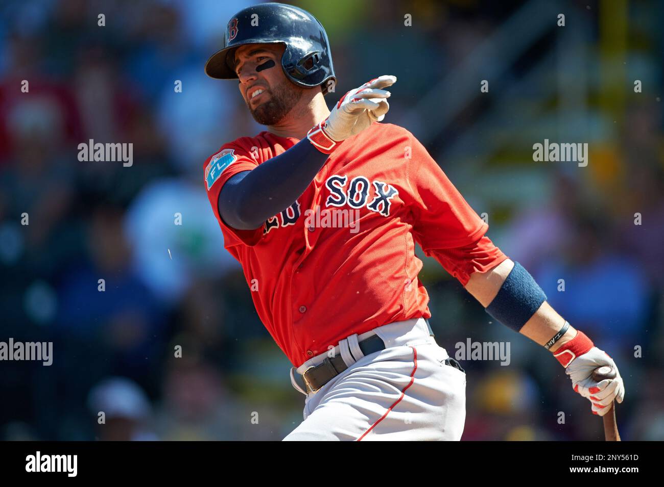 Boston Red Sox shortstop Deven Marrero (16) at bat during a Spring ...